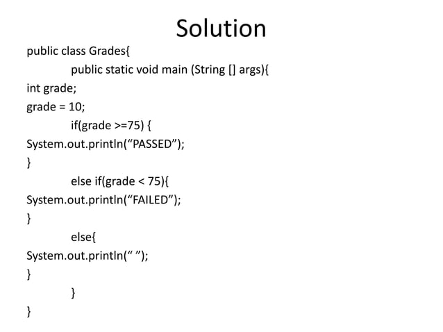 Control statements in Java | PPTX | Programming Languages | Computing