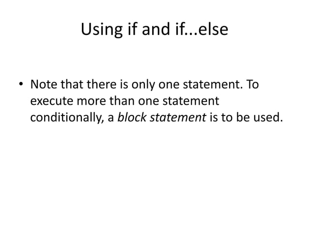 Control statements in Java | PPTX | Programming Languages | Computing