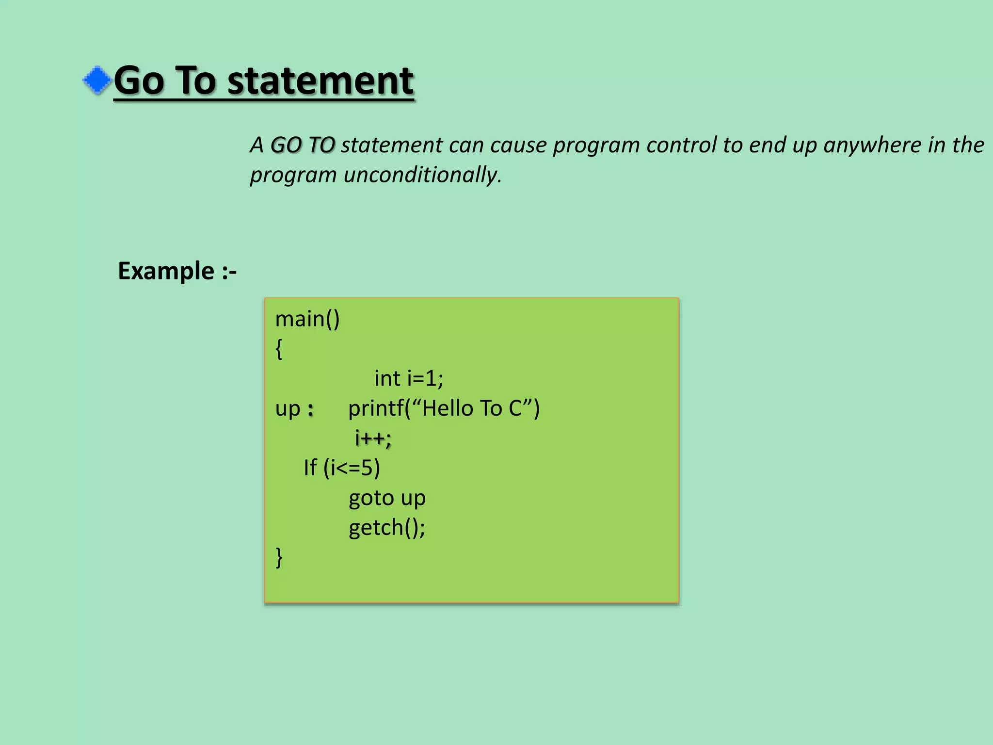 Control statements in c | PPTX