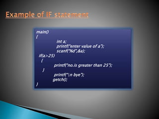 Control statements in c | PPTX