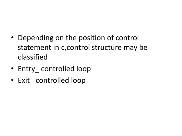 Control statements in c | PPTX | Programming Languages | Computing