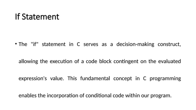 C Programming: Control Statements in C Pgm | PPT