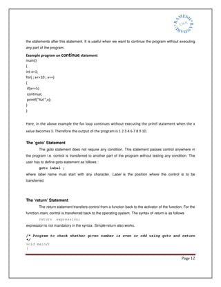 Control statements-Computer programming | PDF