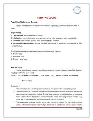 Control statements-Computer programming | PDF
