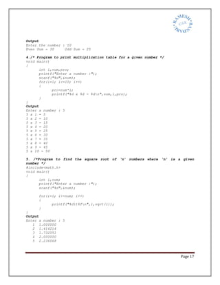 Control statements-Computer programming | PDF