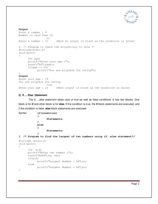Control statements-Computer programming | PDF