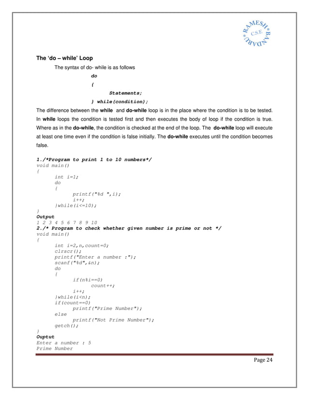 Control statements-Computer programming | PDF