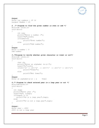 Control statements-Computer programming | PDF