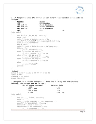 Control statements-Computer programming | PDF