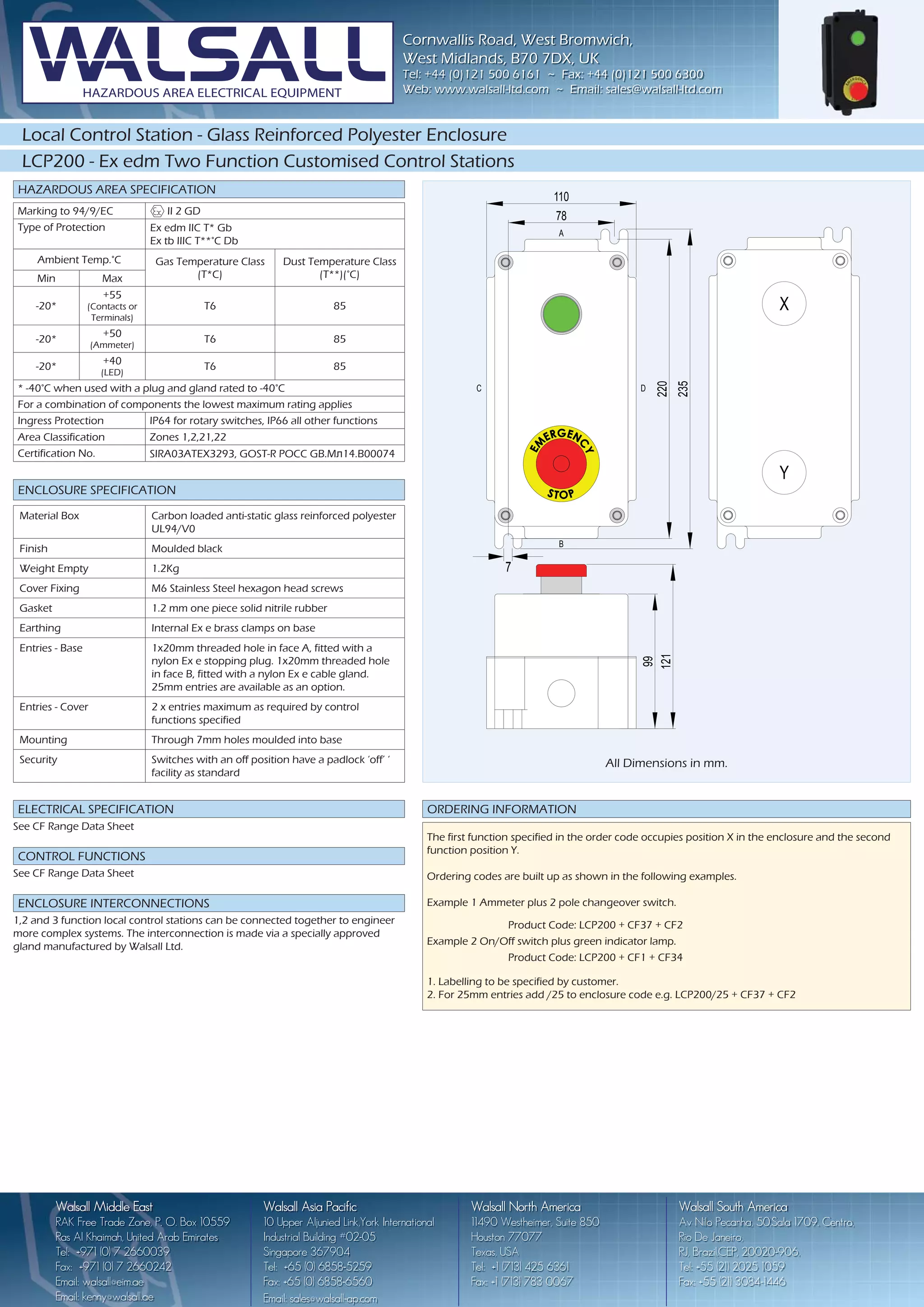 Control Stations (GRP) - Two Function Customised Control Station ...