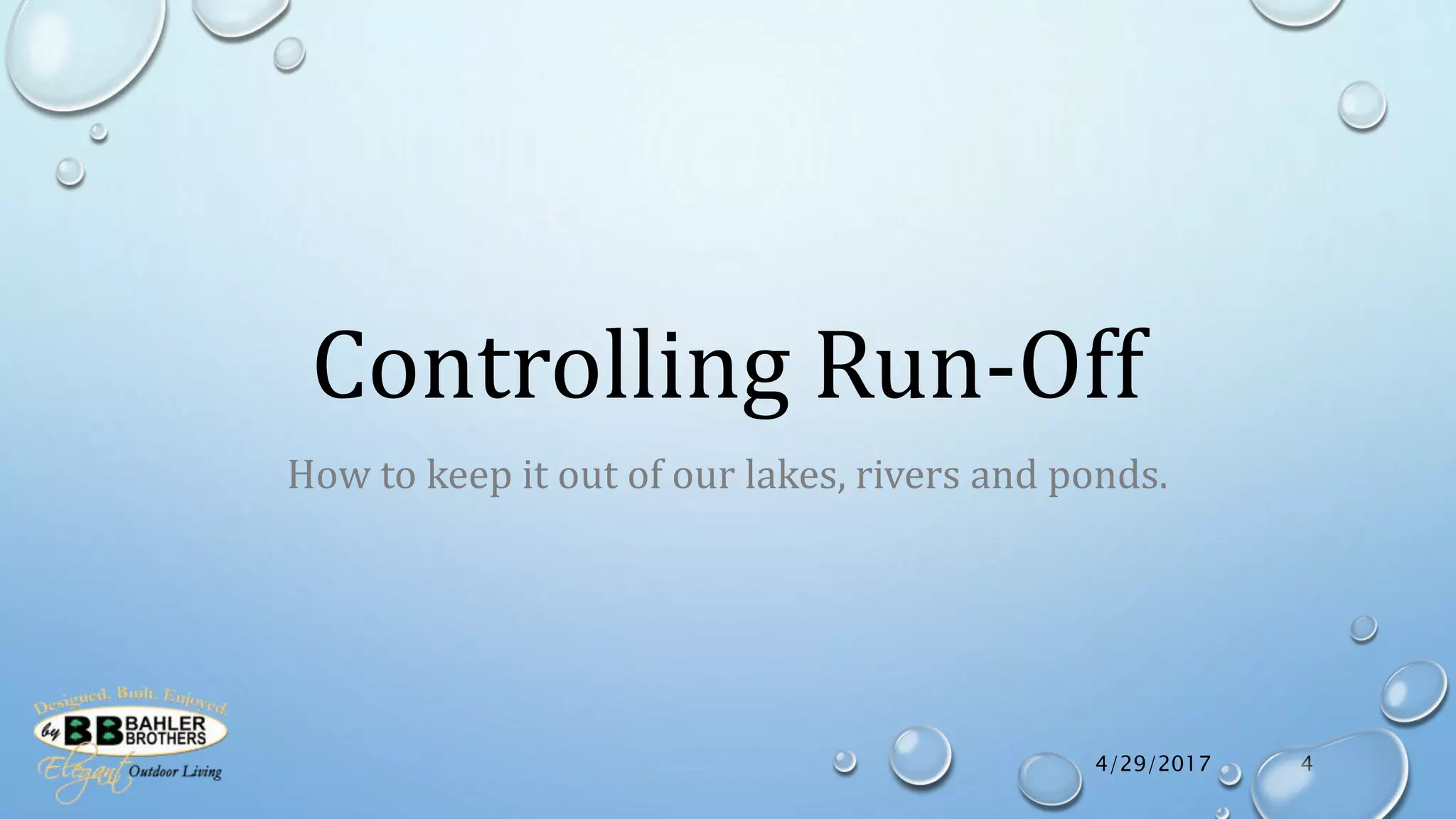 Control storm water run off with lake-wise landscaping | PPTX