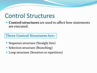Control structures in c++ | PPTX