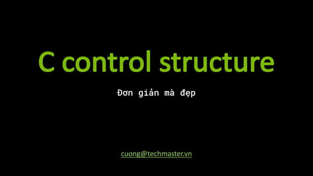 Control structure in C | PPT