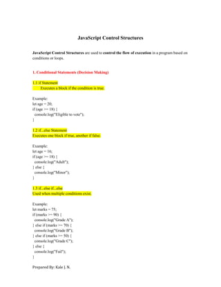 Comprehensive Guide to JavaScript Control Structures and Flow ...