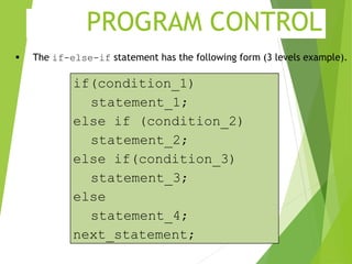 Control Structure in C-programming with examples | PPTX