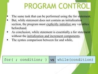 Control Structure in C-programming with examples | PPTX