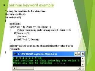 Control Structure in C-programming with examples | PPTX