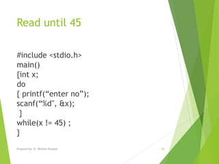 Control Structure in C-programming with examples | PPTX