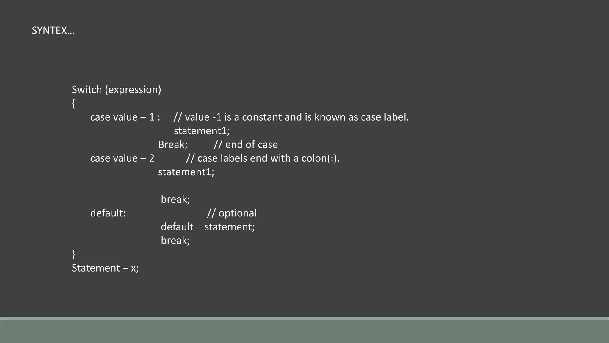 Control structure of c language | PPTX | Programming Languages | Computing