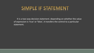 Control structure of c language | PPTX | Programming Languages | Computing