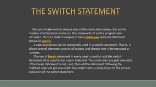 Control structure of c language | PPTX | Programming Languages | Computing