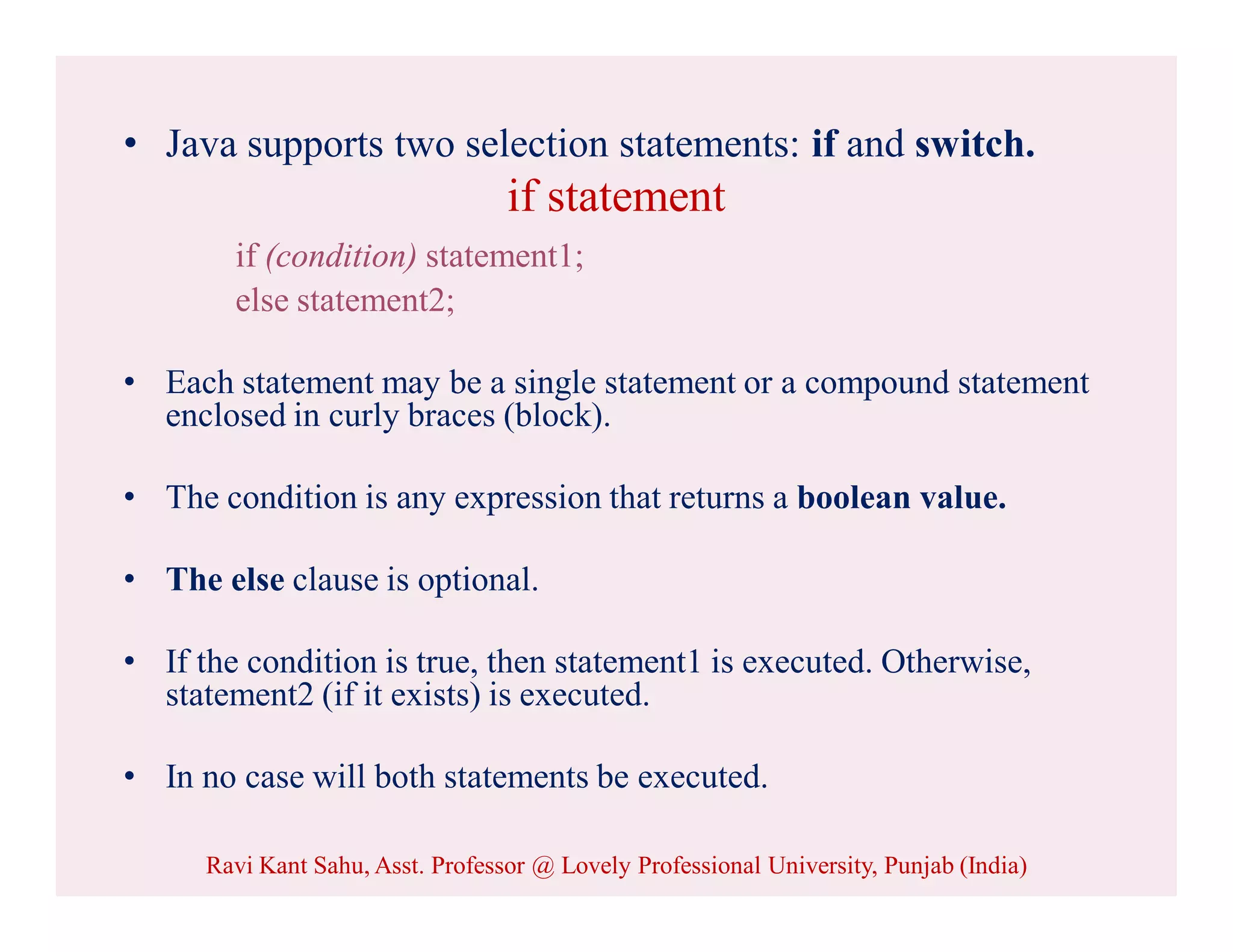 Control structures in Java | PDF
