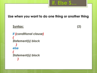 Control structures | PPT