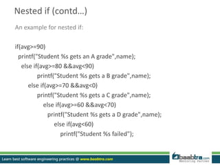 Control structures in C | PPTX