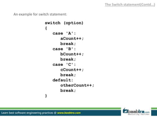 Control structures in C | PPTX