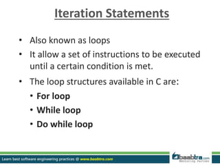 Control structures in C | PPTX