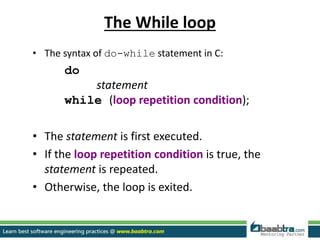 Control structures in C | PPTX