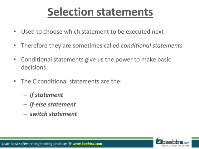 Control structures in C | PPTX | Programming Languages | Computing