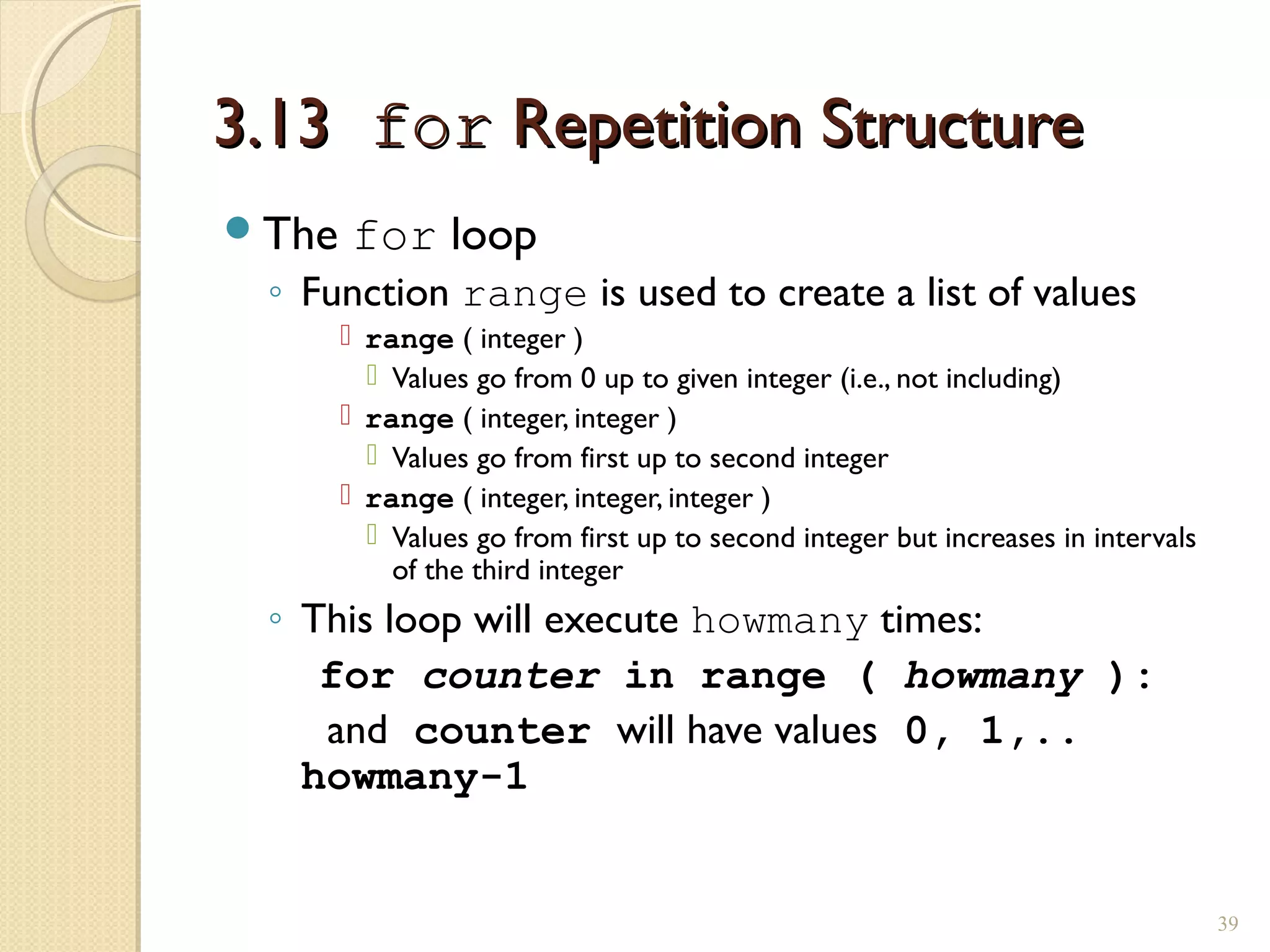 Python Control Structures Ppt Programming Languages Computing