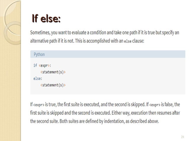 Python Control structures | PPT | Programming Languages | Computing
