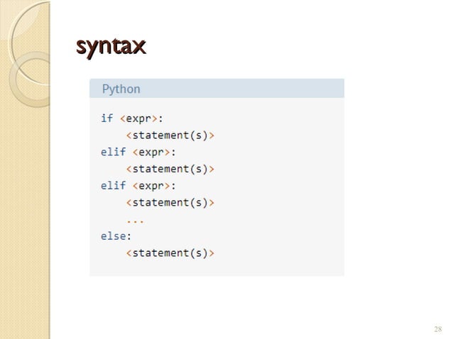 Python Control Structures Ppt Programming Languages Computing 5820