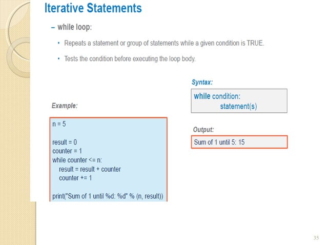 Python Control structures | PPT | Programming Languages | Computing