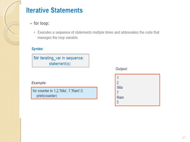 Python Control structures | PPT | Programming Languages | Computing