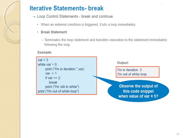 Python Control structures | PPT | Programming Languages | Computing