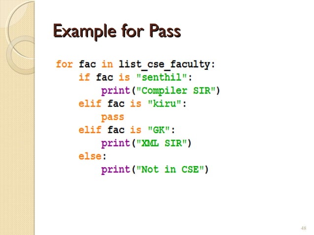 Python Control structures | PPT | Programming Languages | Computing
