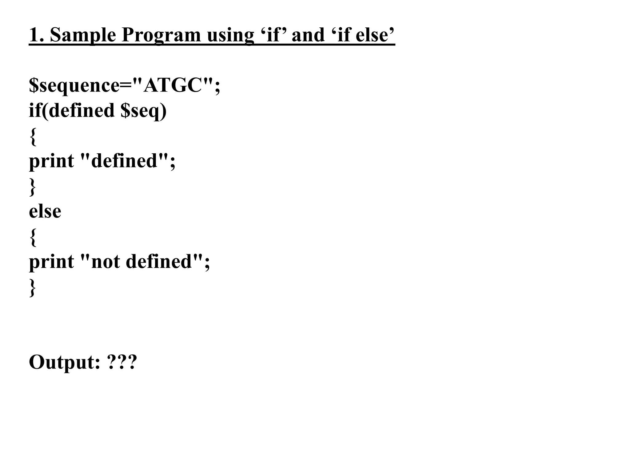 Types Of Control Structures Seen In Perlppt Programming Languages Computing