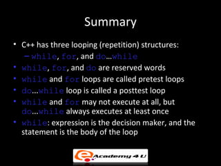 Control structures repetition | PPT