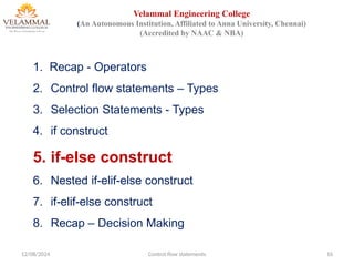 Control structures-Control flow statements | PPT