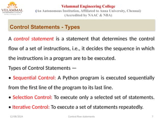 Control structures-Control flow statements | PPT