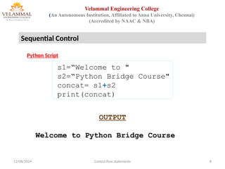 Control structures-Control flow statements | PPT