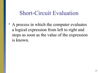 Control structures i | PPT | Programming Languages | Computing