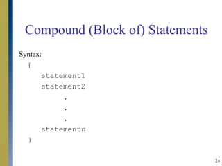Control structures i | PPT | Programming Languages | Computing