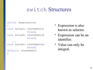 Control structures i | PPT | Programming Languages | Computing
