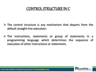 Control structures in c | PPTX