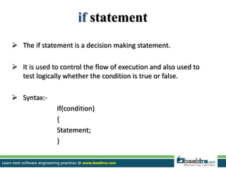 Control structures in c | PPTX