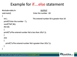 Control structures in c | PPTX